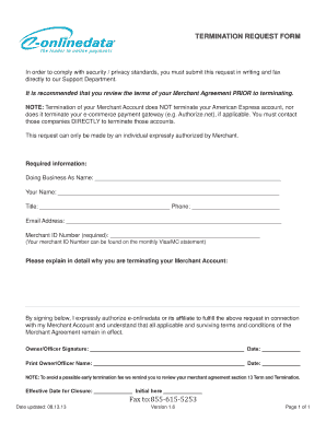 Fillable Online EOD Termination Requestpdf Fax Email Print - pdfFiller