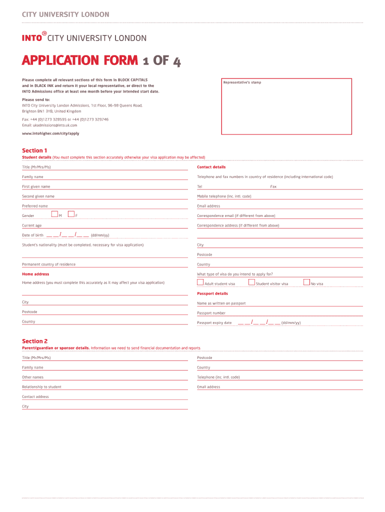 Fillable Online CITY UNIVERSITY LONDON Fax Email Print - pdfFiller