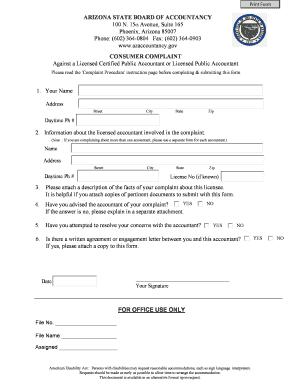 Fillable Online Complaint Form.doc Fax Email Print - pdfFiller