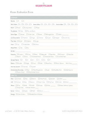 Fillable Online Home Evaluation Form - Keller Williams Realty Fax Email ...