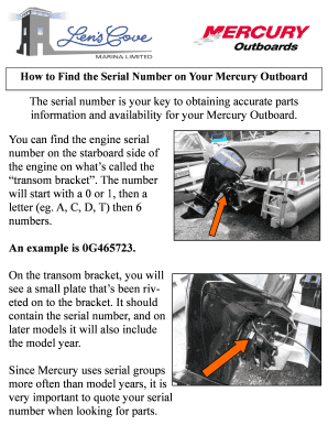 Fillable Online How to Find the Serial Number on Your Mercury Outboard ...