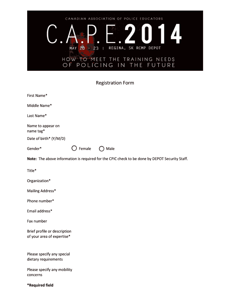 Fillable Online cape-educators PDF Registration Form - CAPE Canadian ...