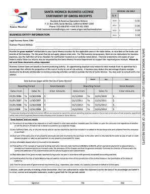 Fillable Online smgov Statement of Gross Receipts - City of Santa ...