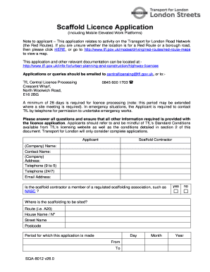 Fillable Online tfl gov scaffold-licence-application - tfl gov Fax ...