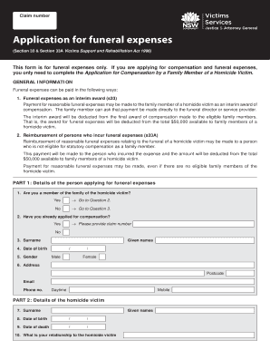 Fillable Online Application for funeral expenses Fax Email Print ...