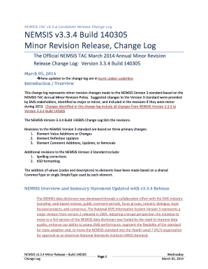 Fillable Online nemsis NEMSIS v3.3.4 Build 140305 Minor Revision ...