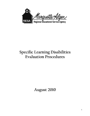 Fillable Online wells maresa k12 mi Specific Learning Disabilities Evaluation Procedures August ...