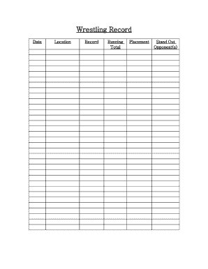 Fillable Online Wrestling Record Form Fax Email Print - pdfFiller
