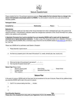 Fillable Online WD Seizure Questionnairedocx Fax Email Print - pdfFiller