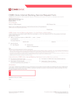 Fillable Online Clicks Internet Banking Service Request Form - CIMB Fax ...