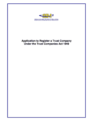 Fillable Online Application to Register a Trust Company Fax Email Print ...
