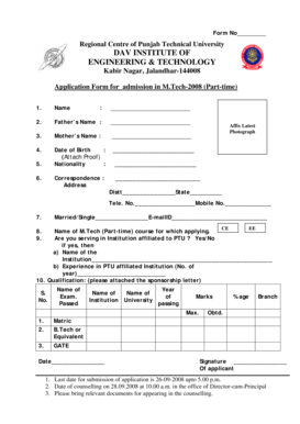 Fillable Online davietjal m.tech admission form.doc - davietjal Fax ...