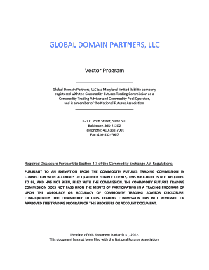 Fillable Online DISCLOSURE DOCUMENT - Global Domain Partners LLC Fax ...