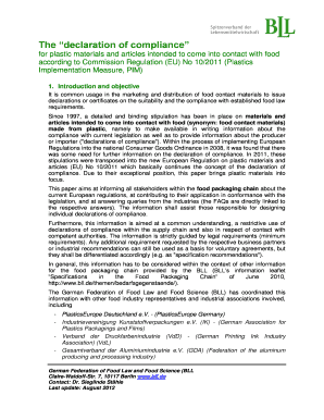 Fillable Online The declaration of compliance Fax Email Print - pdfFiller