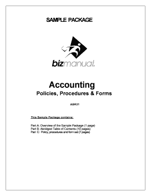Fillable Online SAMPLE PACKAGE Accounting Policies Procedures bb ...