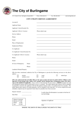 Fillable Online Utility Service Agreement Fax Email Print - pdfFiller