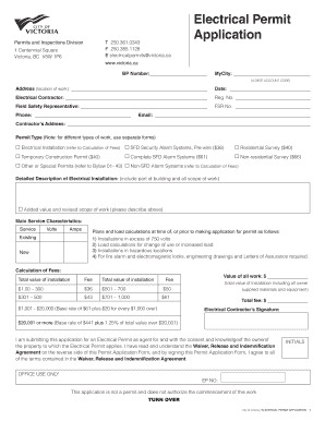 Fillable Online Application For bElectrical Permitb - Victoria Fax ...