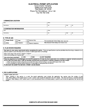 Fillable Online Electrical permit application - Home I Code Enforcement ...