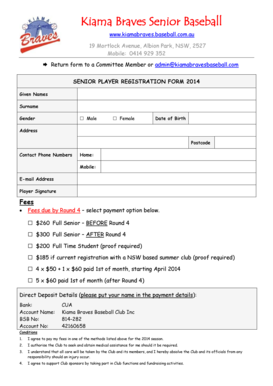 Fillable Online JUNIOR PLAYER REGISTRATION FORM 2011/2012 Fax Email ...