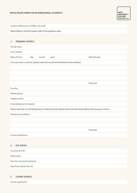 Fillable Online AppliCation form for international StudentS - Uniabroad Fax Email Print - pdfFiller