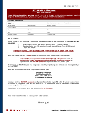 Fillable Online N.I.E. - questionnaire - Lexjahnel - Abogados (.pdf ...