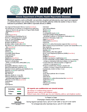 Fillable Online c-uphd Illinois Department of Public Health Reportable ...