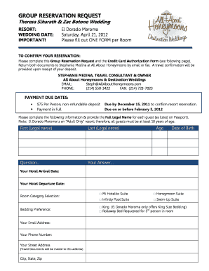 Fillable Online GROUP RESERVATION REQUEST - Wix.com Fax Email Print ...