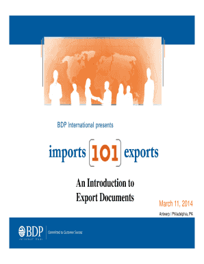 Fillable Online An Introduction to the World of Logistics and ... - BDP ...