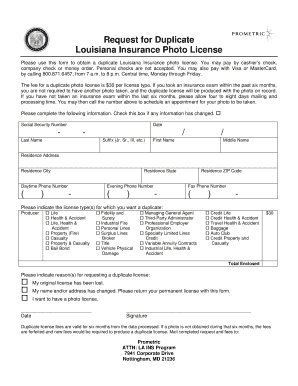 Fillable Online Duplicate Wall License/Replacement Badge License ...