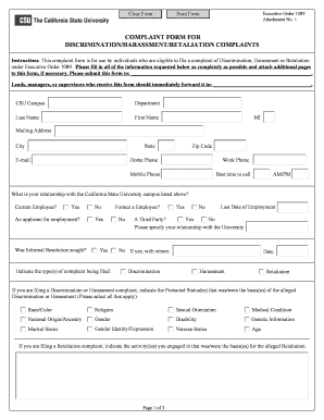 Fillable Online humboldt COMPLAINT FORM FOR DISCRIMINATION/HARASSMENT ... Fax Email Print ...