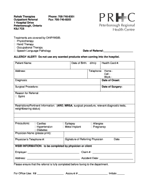 Fillable Online Download and print the outpatient Rehab referral form ...