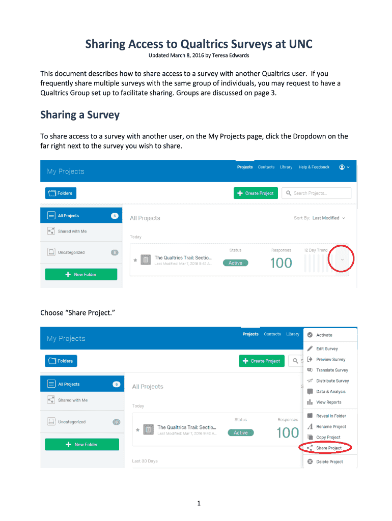 Fillable Online Sharing Access to Qualtrics Surveys at UNC Fax Email Print - pdfFiller