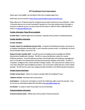 Fillable Online EFT Enrollment Form Instructions - 12/13 - HMSA.com Fax ...