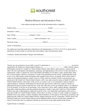 Fillable Online southcrest Medical-Release-and-Information-Form ...
