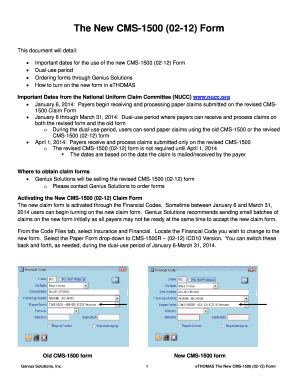 Fillable Online The New CMS-1500 (02-12) Form Fax Email Print - pdfFiller