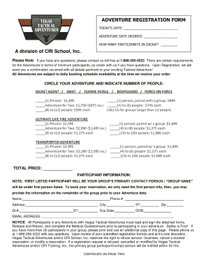 Fillable Online Download printable registration form - Tactical Adventures Fax Email Print ...