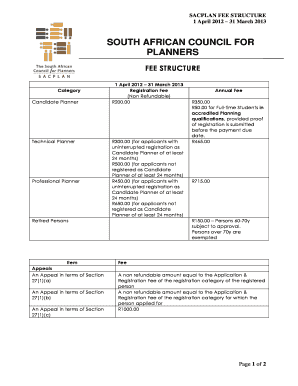 Sacplan Fees - Fill Online, Printable, Fillable, Blank | pdfFiller