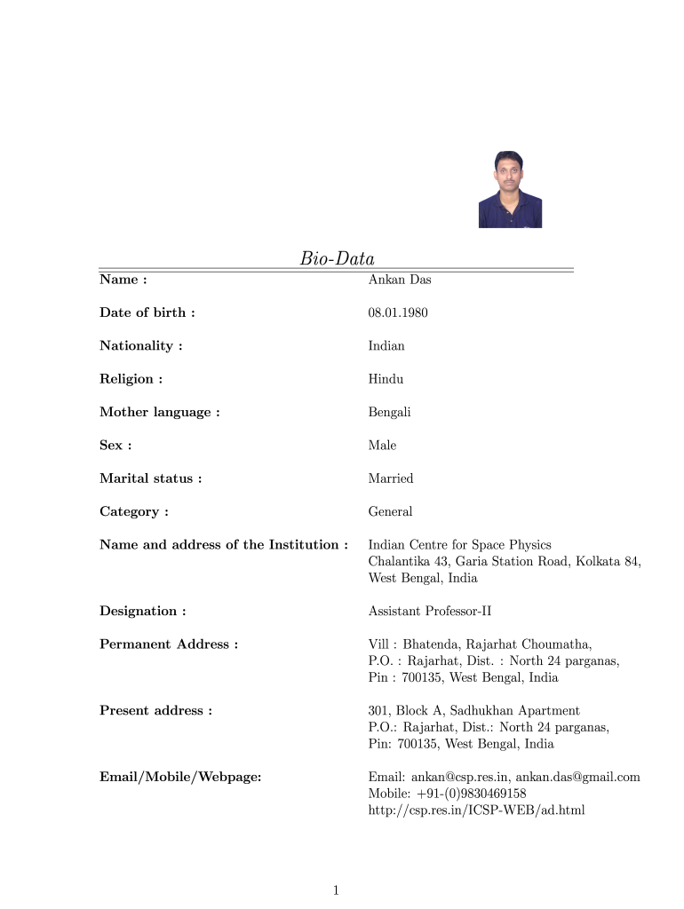 Biodata Template For Marriage Free PRINTABLE TEMPLATES