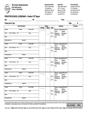 Fillable Online saskatoonhealthregion Pediatric School Screening ...