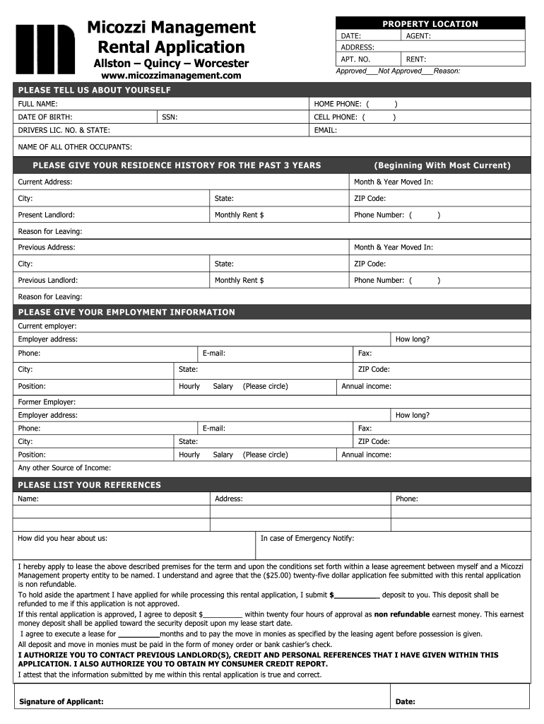 Management rental application: Fill out & sign online | DocHub