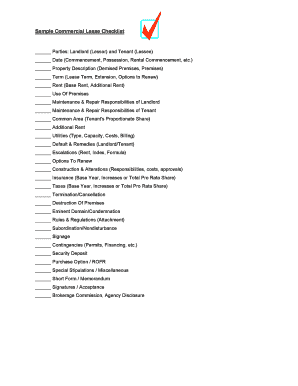 Fillable Online Commercial Lease Checklistdoc Fax Email Print - pdfFiller