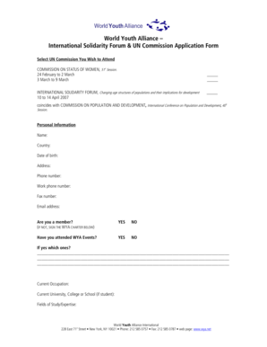 Fillable Online International Solidarity Forum & UN Commission ...