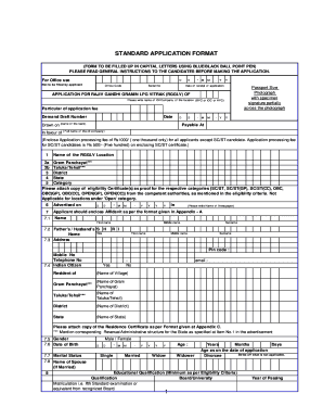 Fillable Online 1 STANDARD APPLICATION FORMAT - Indian Oil Corporation ...