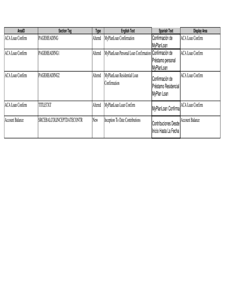 Fillable Online ftp relius ACA Loan Confirm PAGEHEADING Altered ...