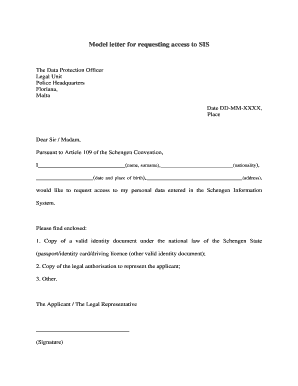 Fillable Online idpc gov Model letter for brequestingb access to SIS EN ...