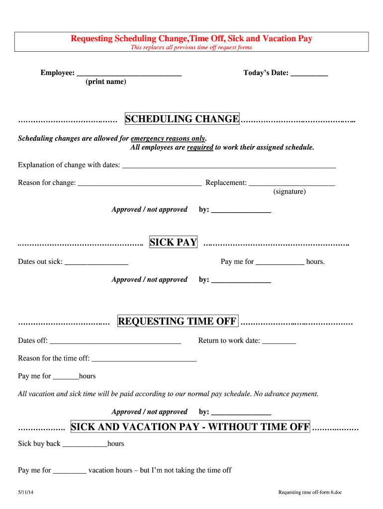 Reing Time Off Policy And Form Fill And Sign Printable Template 