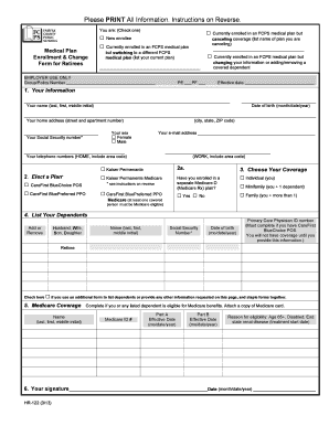 Fillable Online fcps Retiree Medical Enrollment & Change Form Fax Email ...