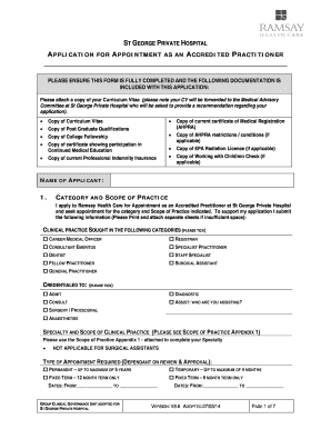 Fillable Online ST GEORGE PRIVATE HOSPITAL Fax Email Print - pdfFiller