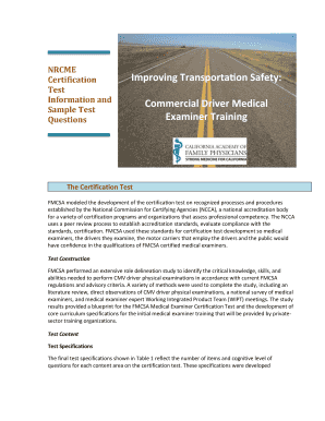 Fillable Online familydocs NRCME Certification Test Information and ...