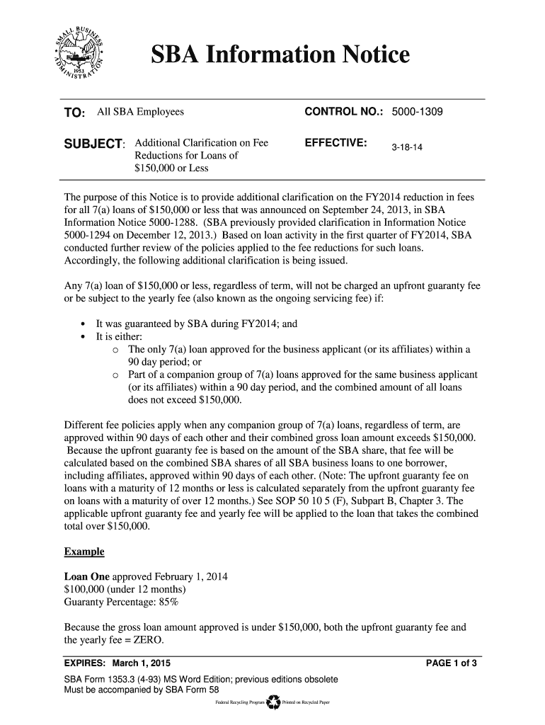 Fillable Online SBA Information Notice - New York Business Development ...